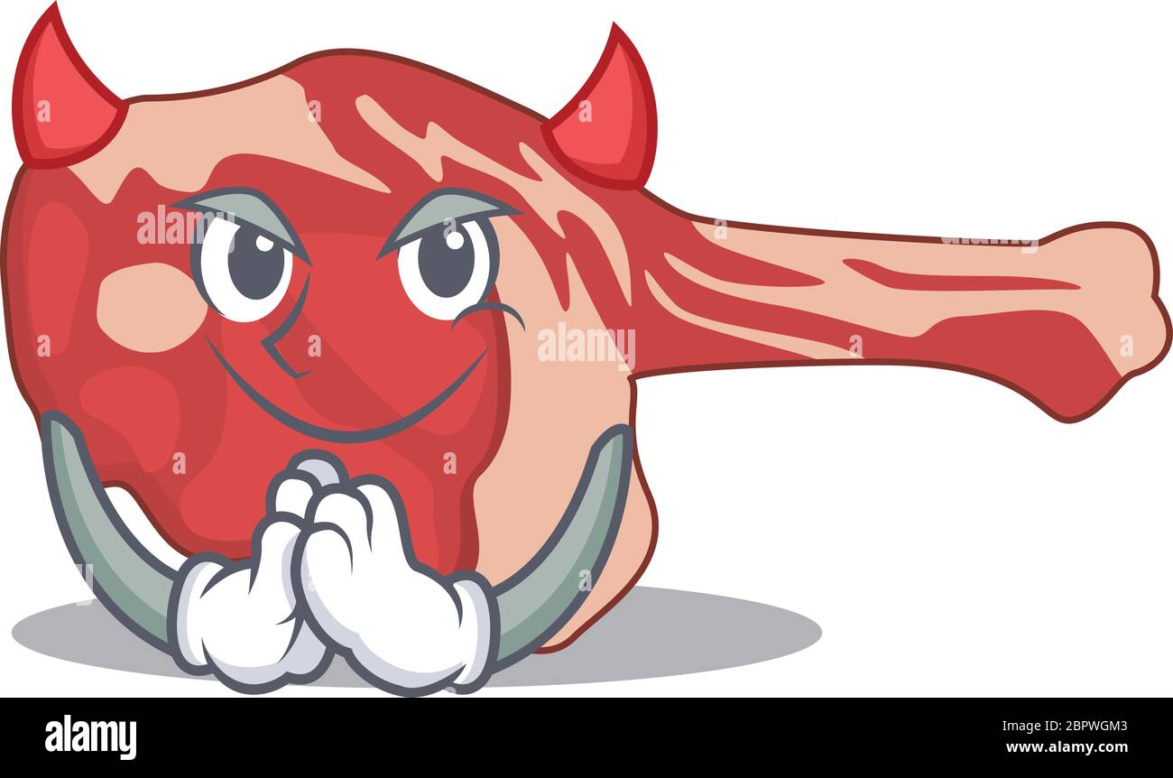 Leg of lamb clothed as devil cartoon character design concept Stock ...