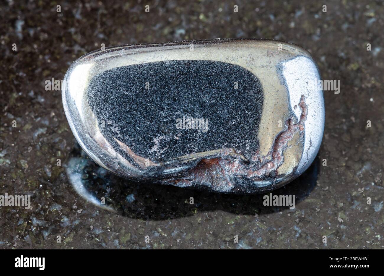 closeup of sample of natural mineral from geological collection ...