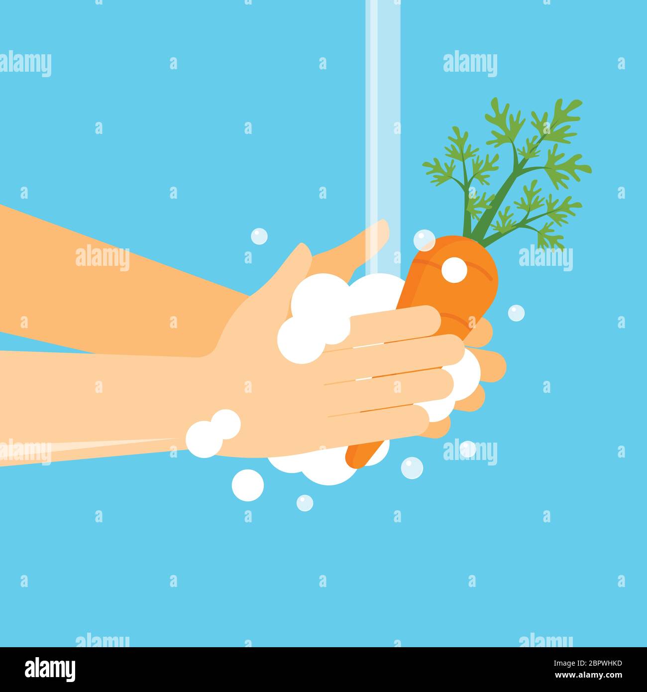 Washing fruits and vegetables. clean food. vector illustration Stock ...