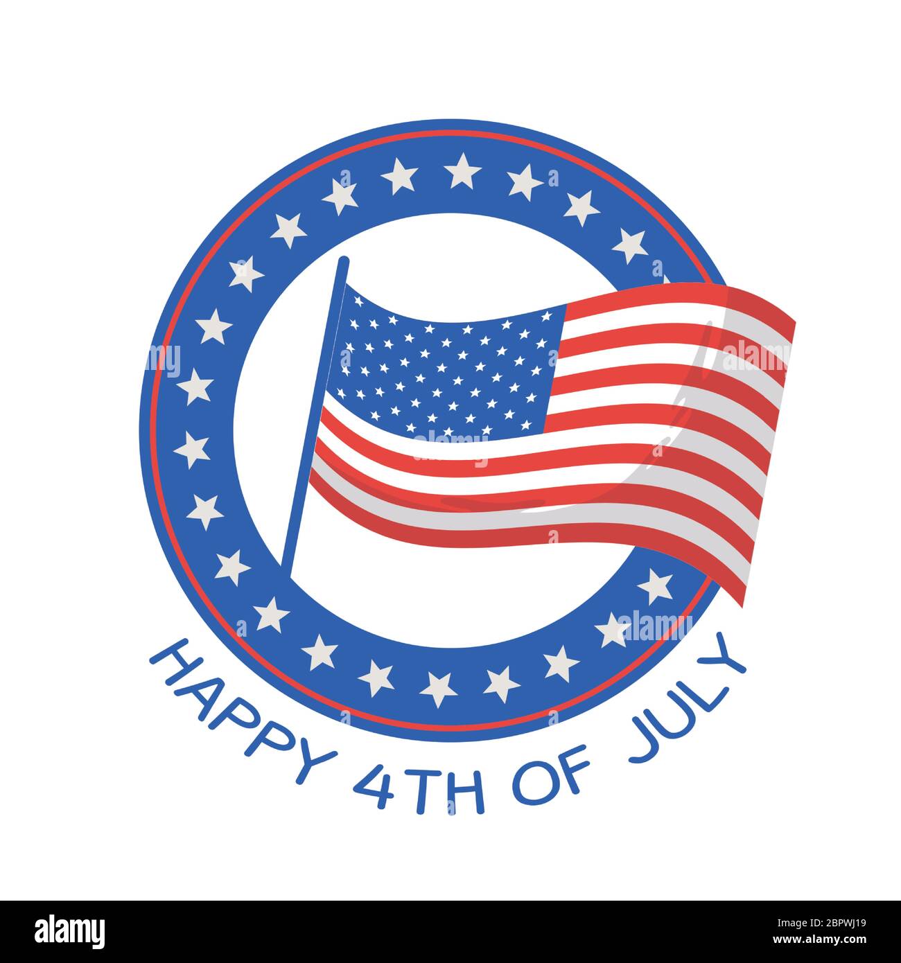 Flag seal stamp design, Independence day happy 4th july and usa theme ...