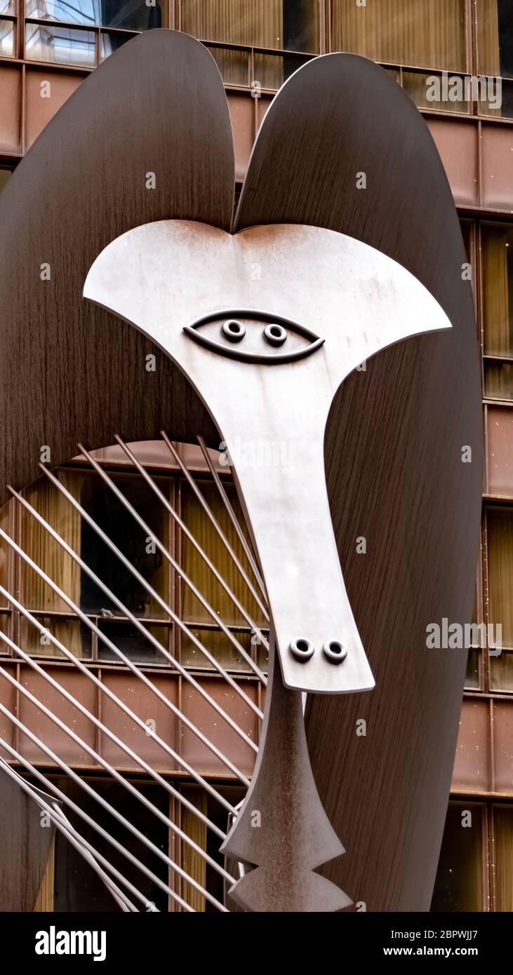 View of Chicago's Picasso, an untitled monumental sculpture by Pablo ...