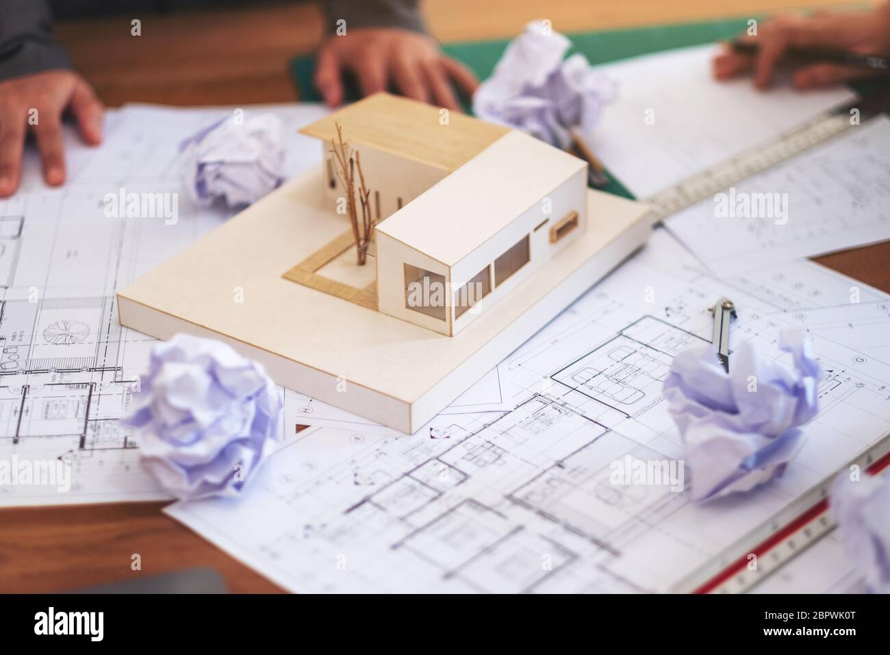 Group of an architect failed while working on architecture model and ...