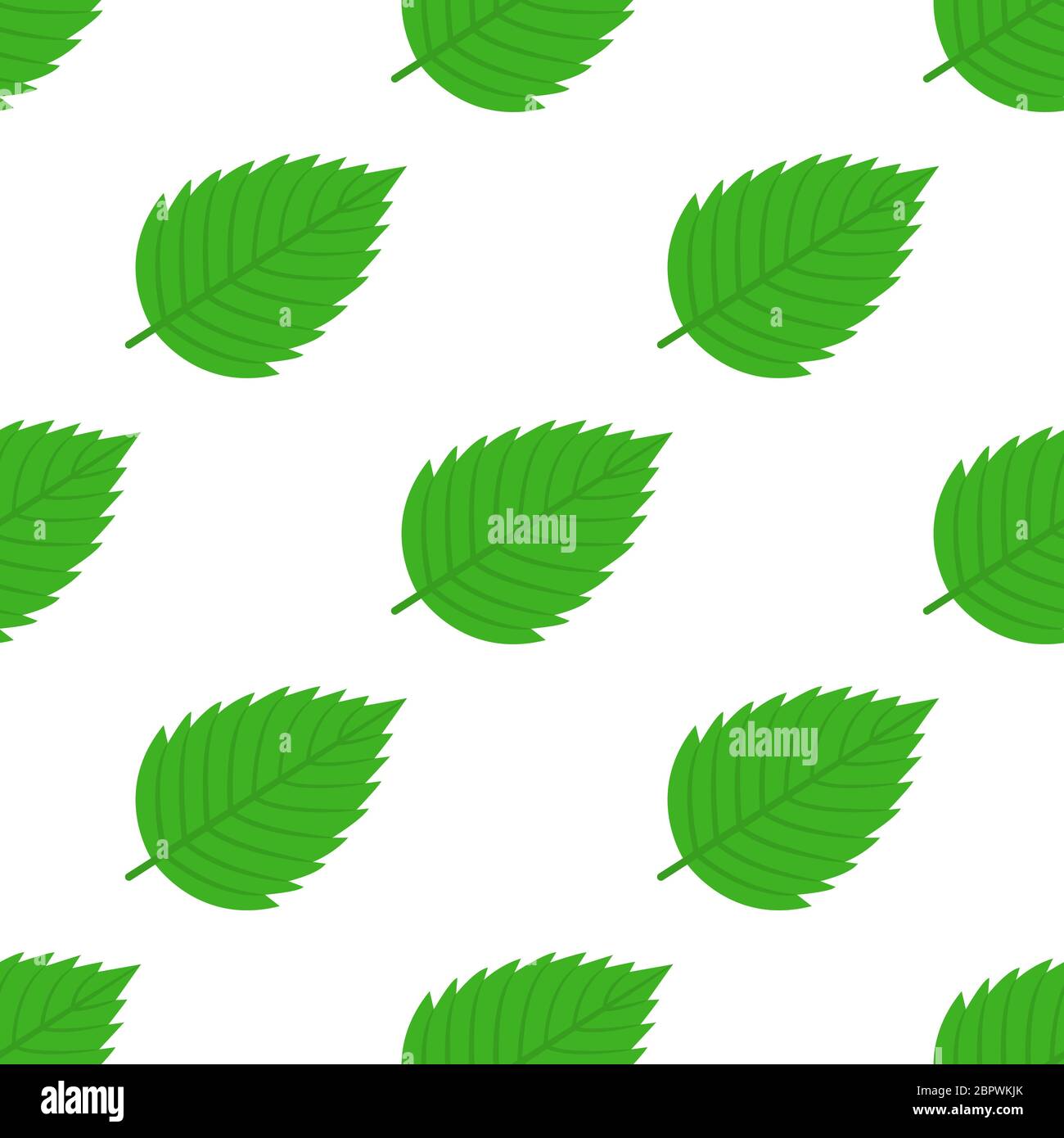Seamless pattern with decorative green strawberry leaves on white ...