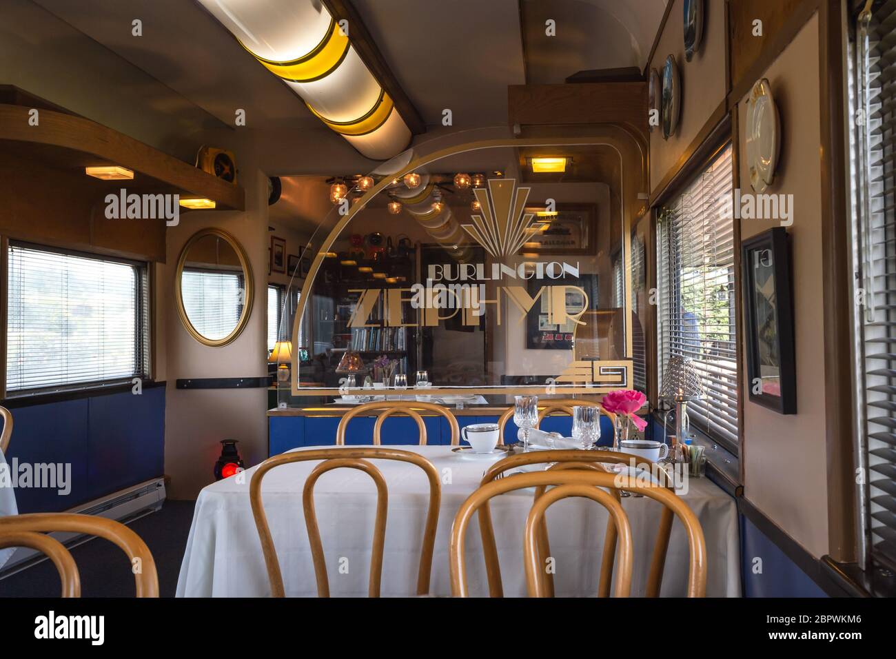 Burlington Zephyr dining car at the Red Caboose Getaway, a railroad ...
