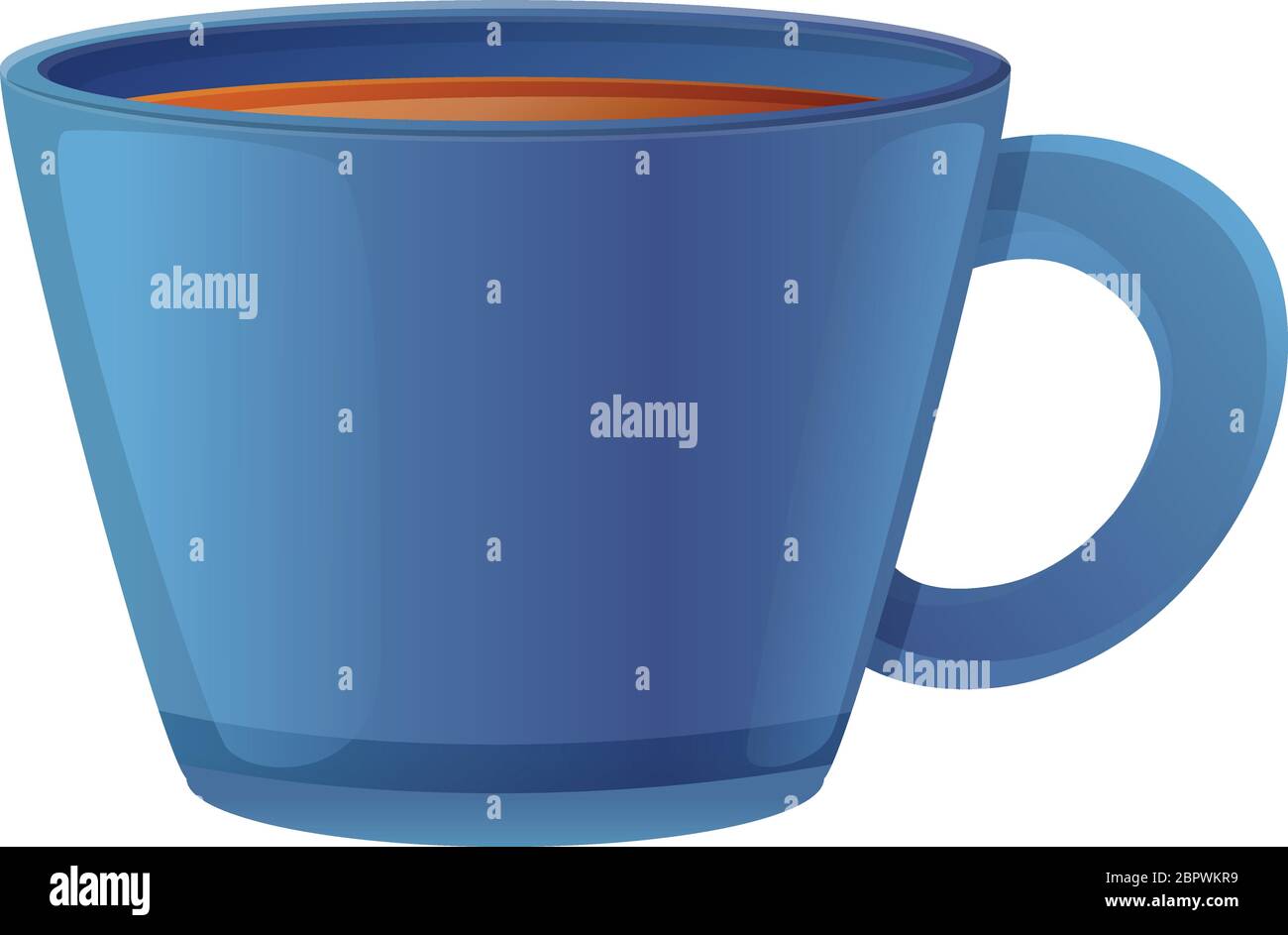 Blue tea cup icon. Cartoon of blue tea cup vector icon for web design ...