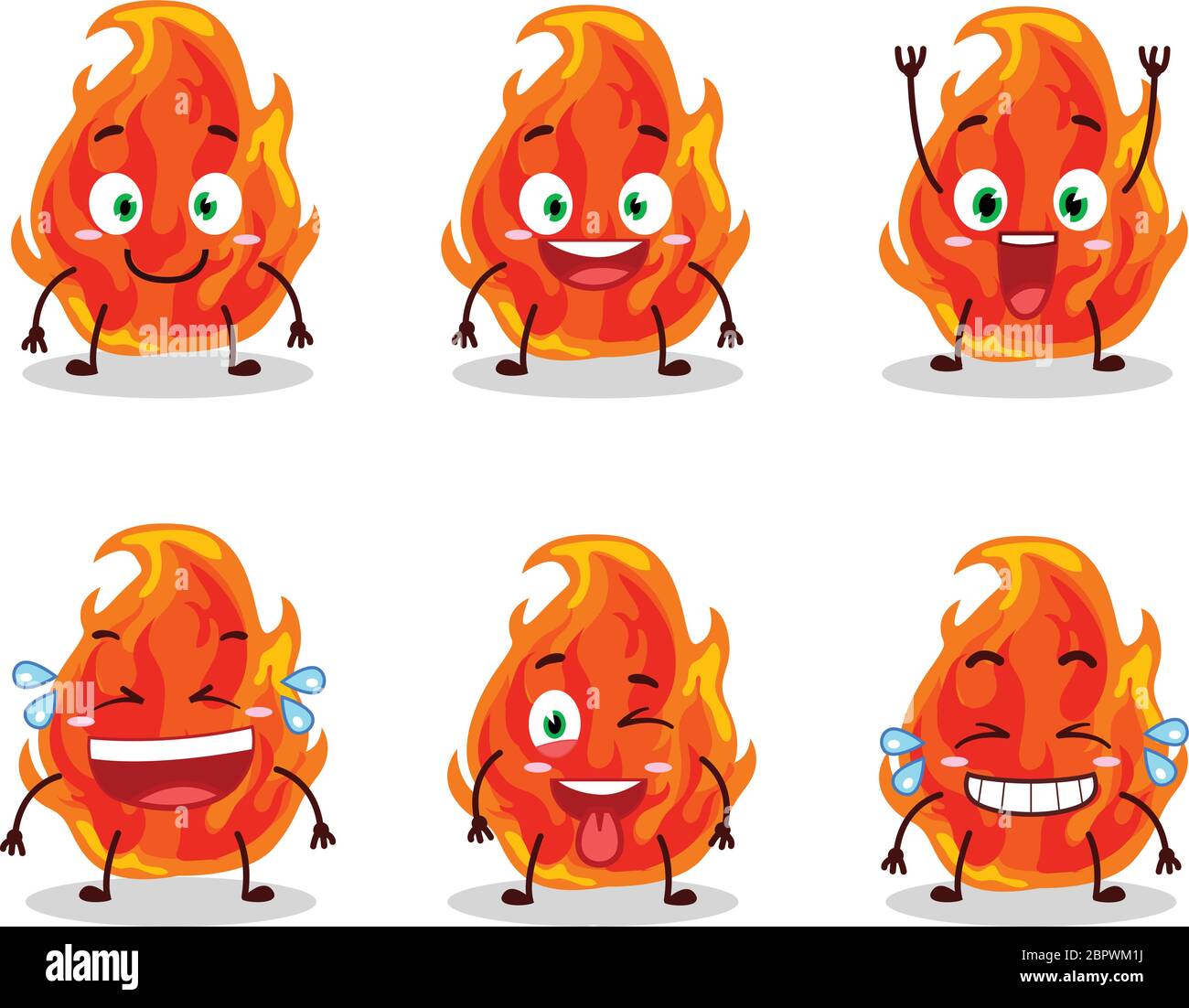 Cartoon character of fire with smile expression Stock Vector Image ...