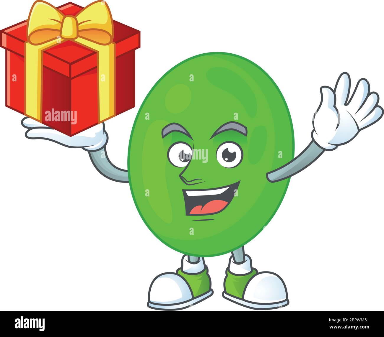 Cocci cartoon mascot concept design with a red box of gift Stock Vector ...
