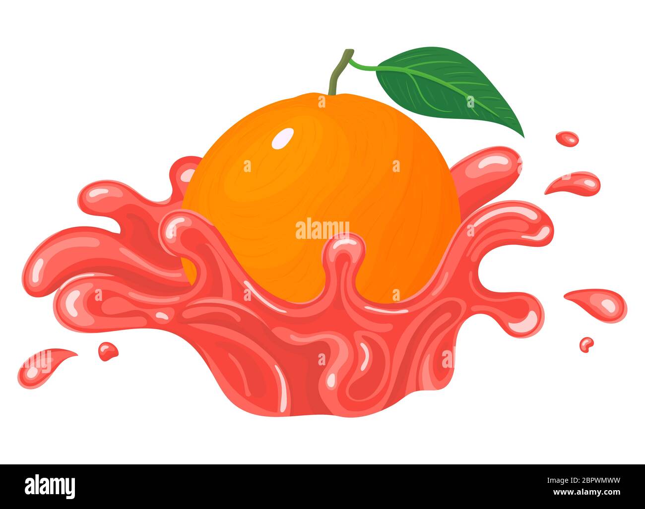 Fresh bright grapefruit juice splash burst isolated on white background ...