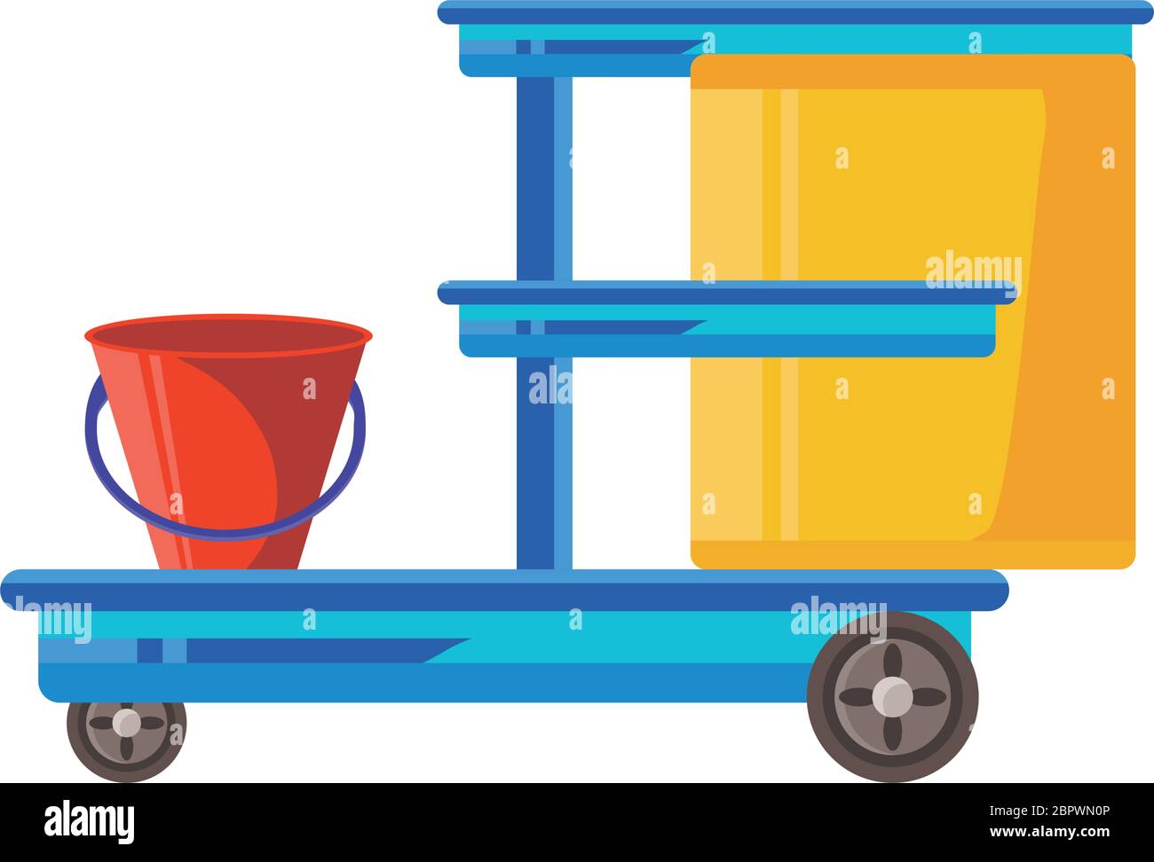 cleaning cart on white background vector illustration design Stock ...