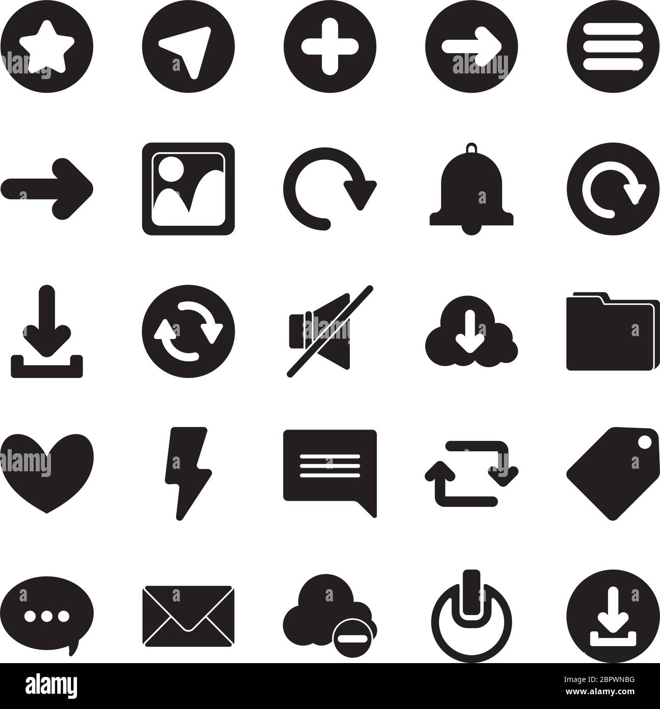 silhouette style icon set design, Social media web multimedia and ...