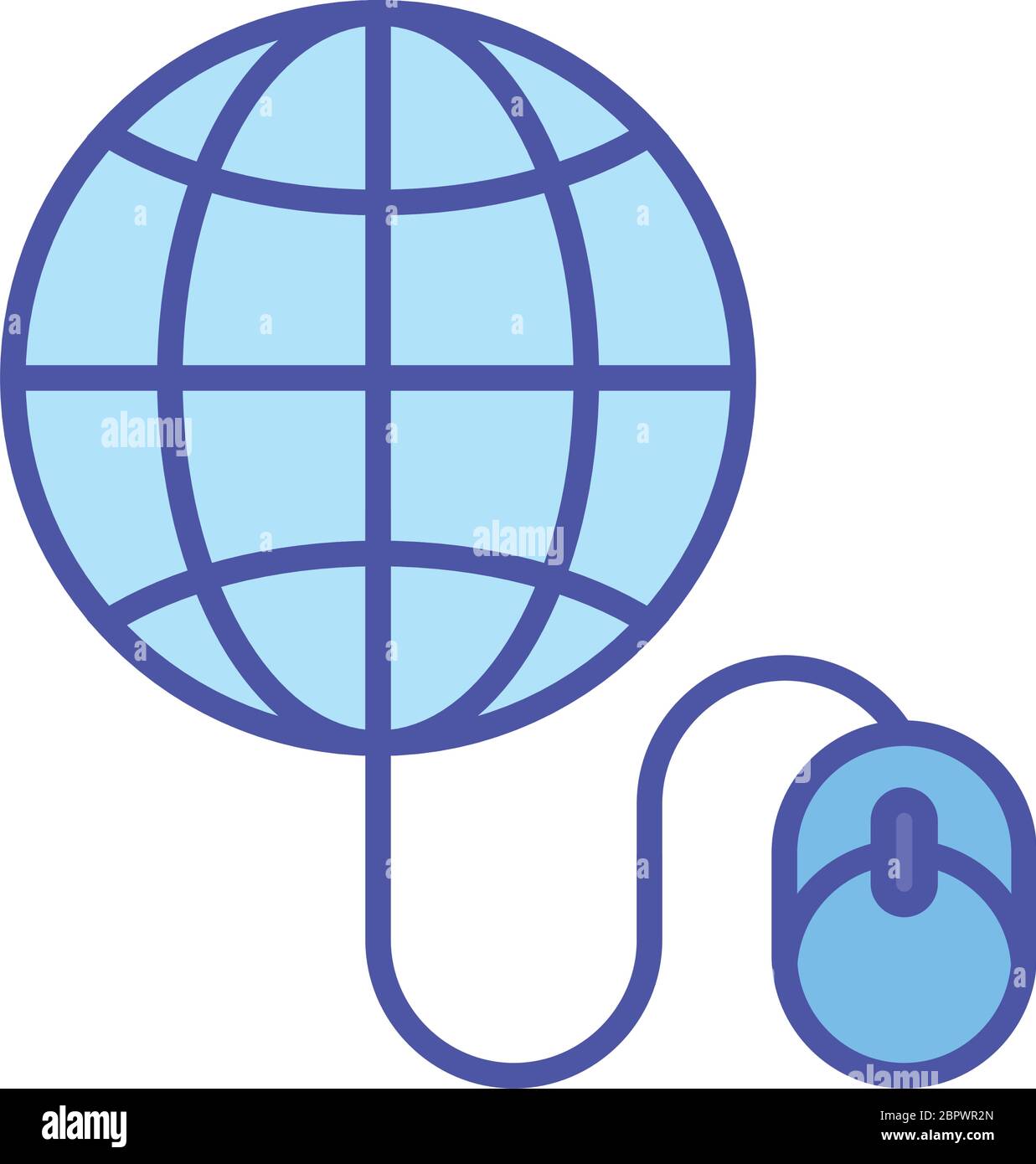 Global sphere and mouse line and fill style icon design, Communication internet and connectivity ...