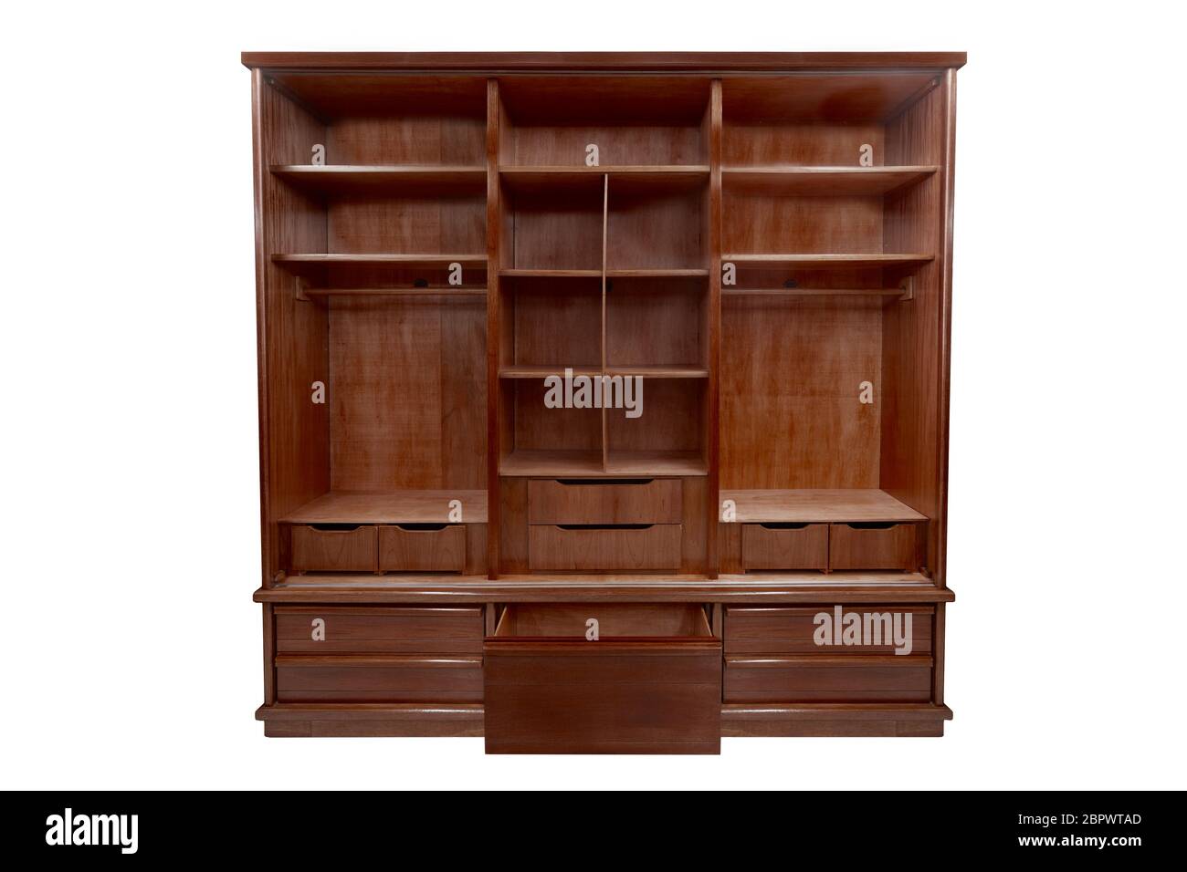 Red Wooden wardrobe isolated on white background Stock Photo - Alamy