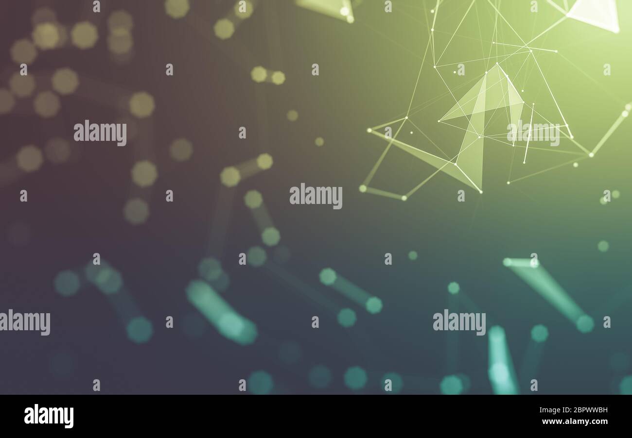 Abstract Polygonal Space Low Poly Dark Background With Connecting Dots And Lines Connection