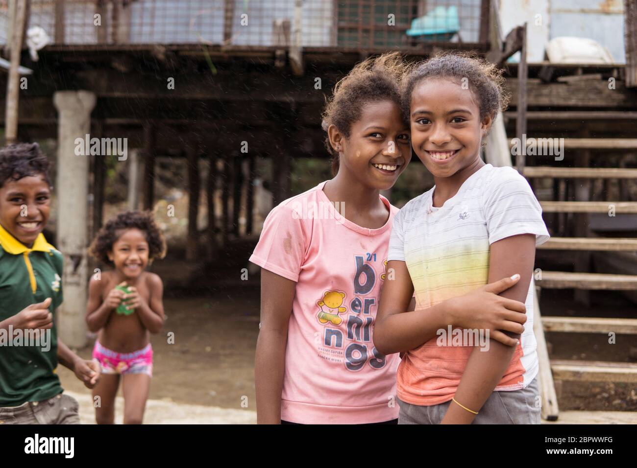 Port Moresby / Papua New Guinea: Portrait of cute little girl and ...