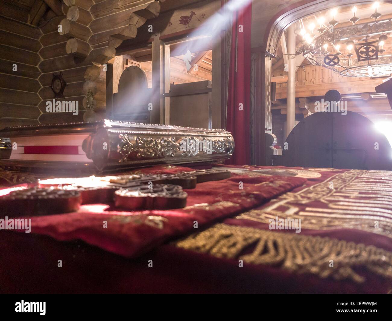 The rays of the sun make their way through the windows and cracks of ...