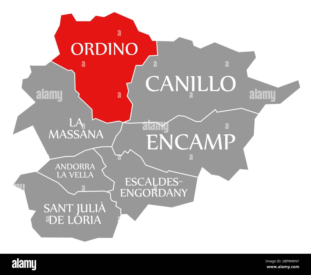 Ordino map Cut Out Stock Images & Pictures - Alamy