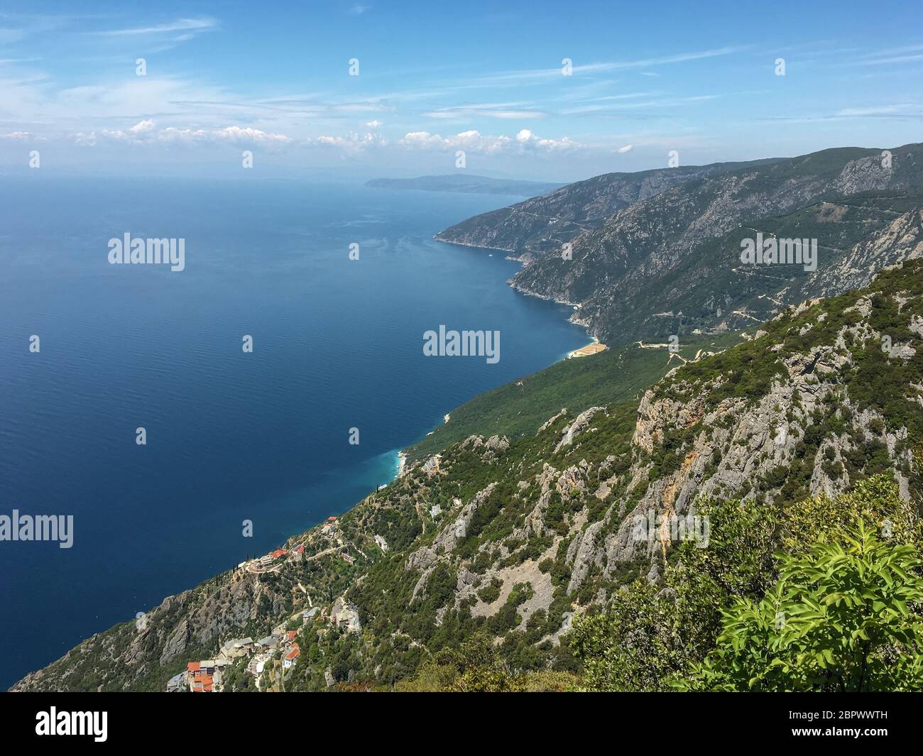 Mount Athos, view of the mountain and the sea from the top Stock Photo ...