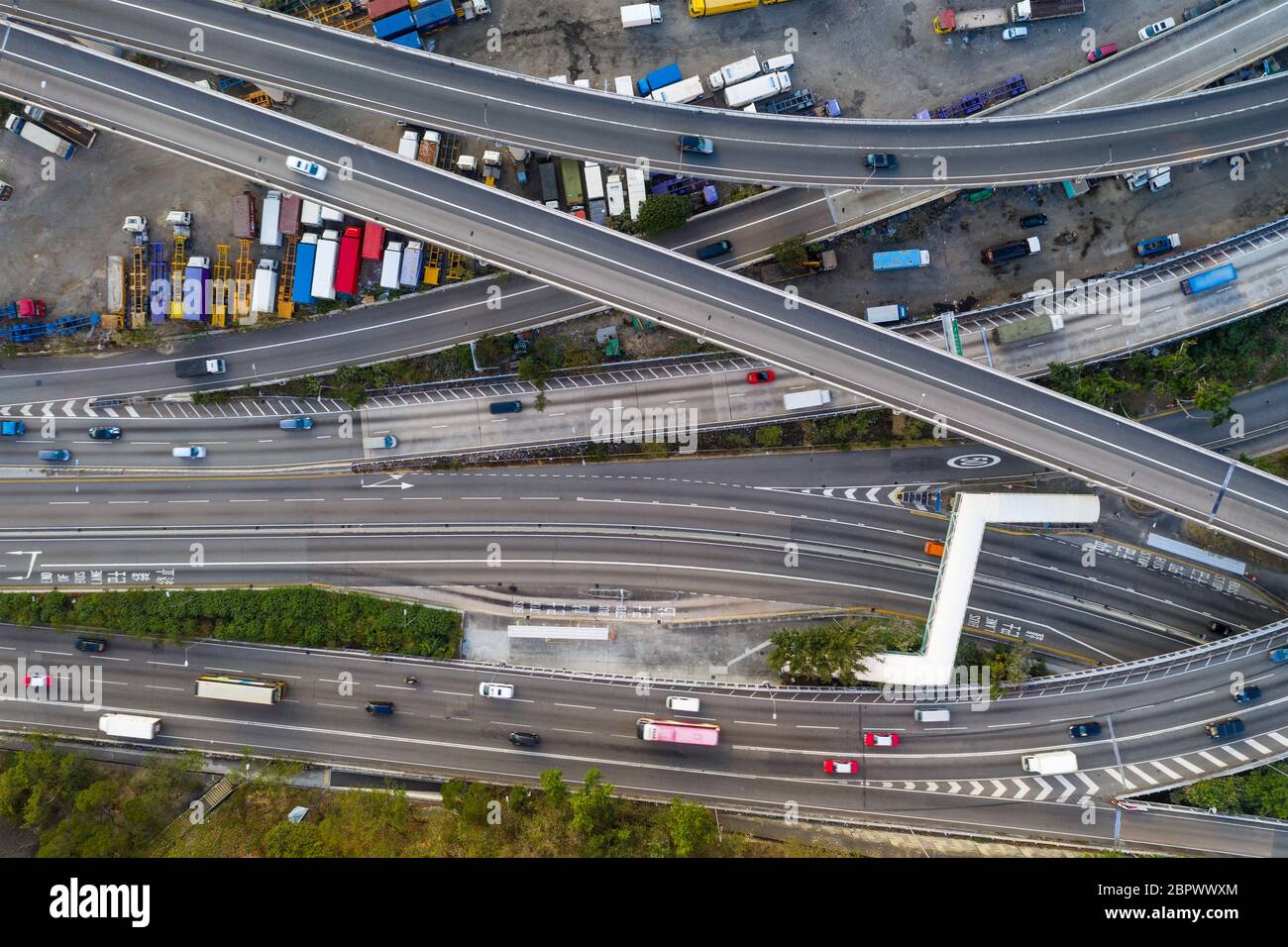Top view hong kong intersection hi-res stock photography and images - Alamy