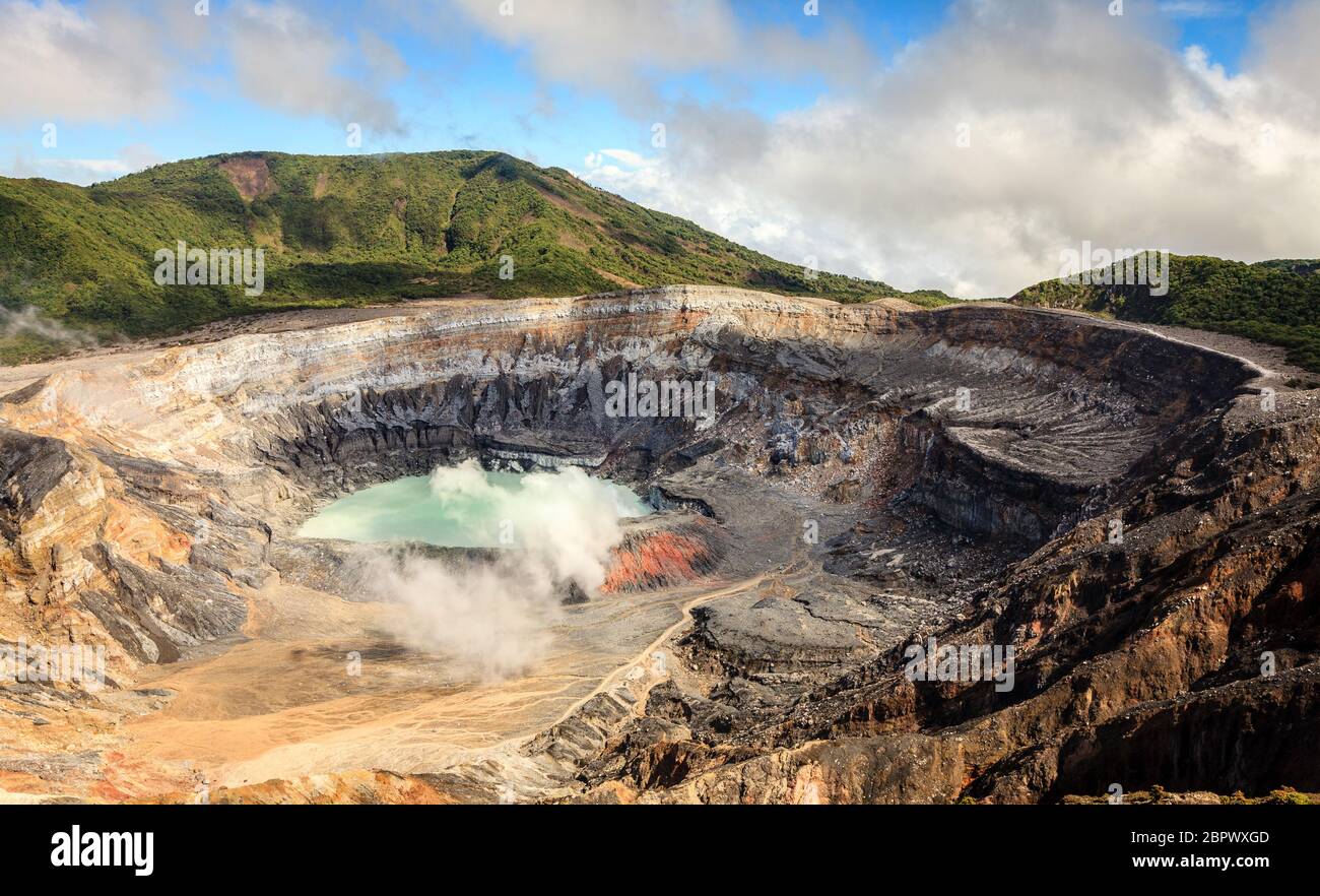 Acid lake in the crater of Poas Volcano in Costa Rica Stock Photo - Alamy