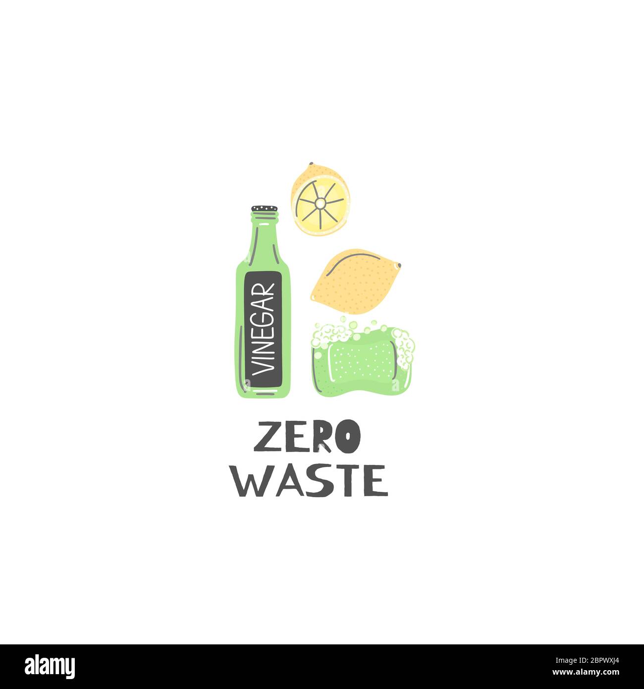 Vinegar, lemon, natural soap. Organic cleaner. Eco friendly. Zero waste ...