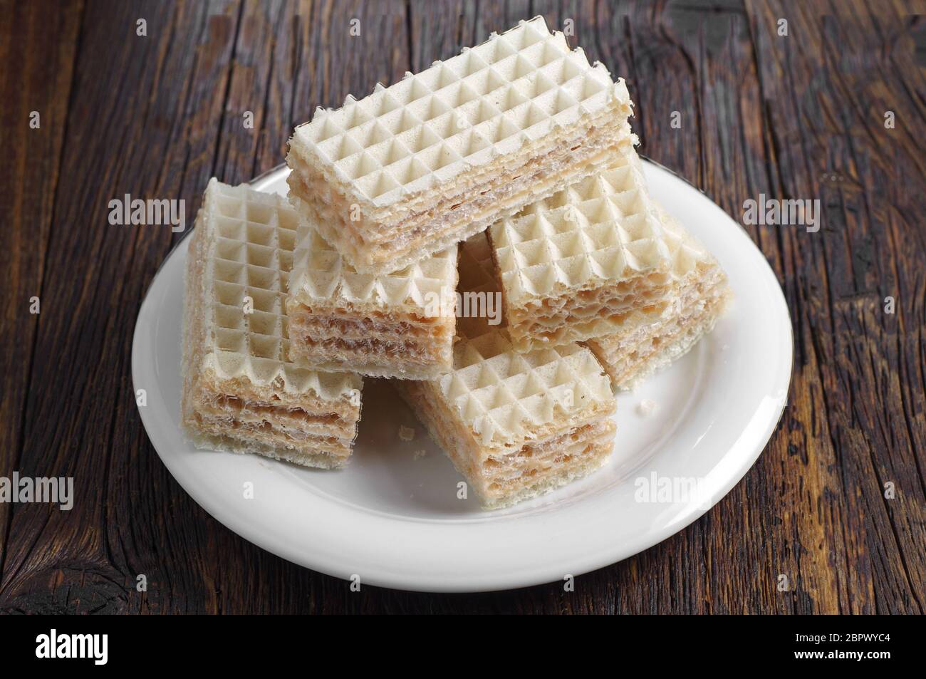 Wafers in white plate hi-res stock photography and images - Alamy