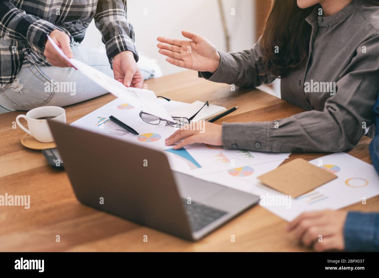 Group of businessman working and discussing business together in a ...