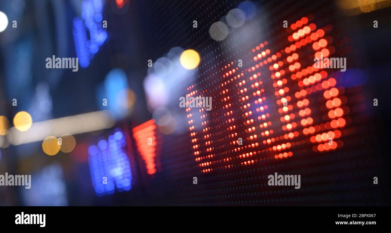 Stock market data display Stock Photo - Alamy