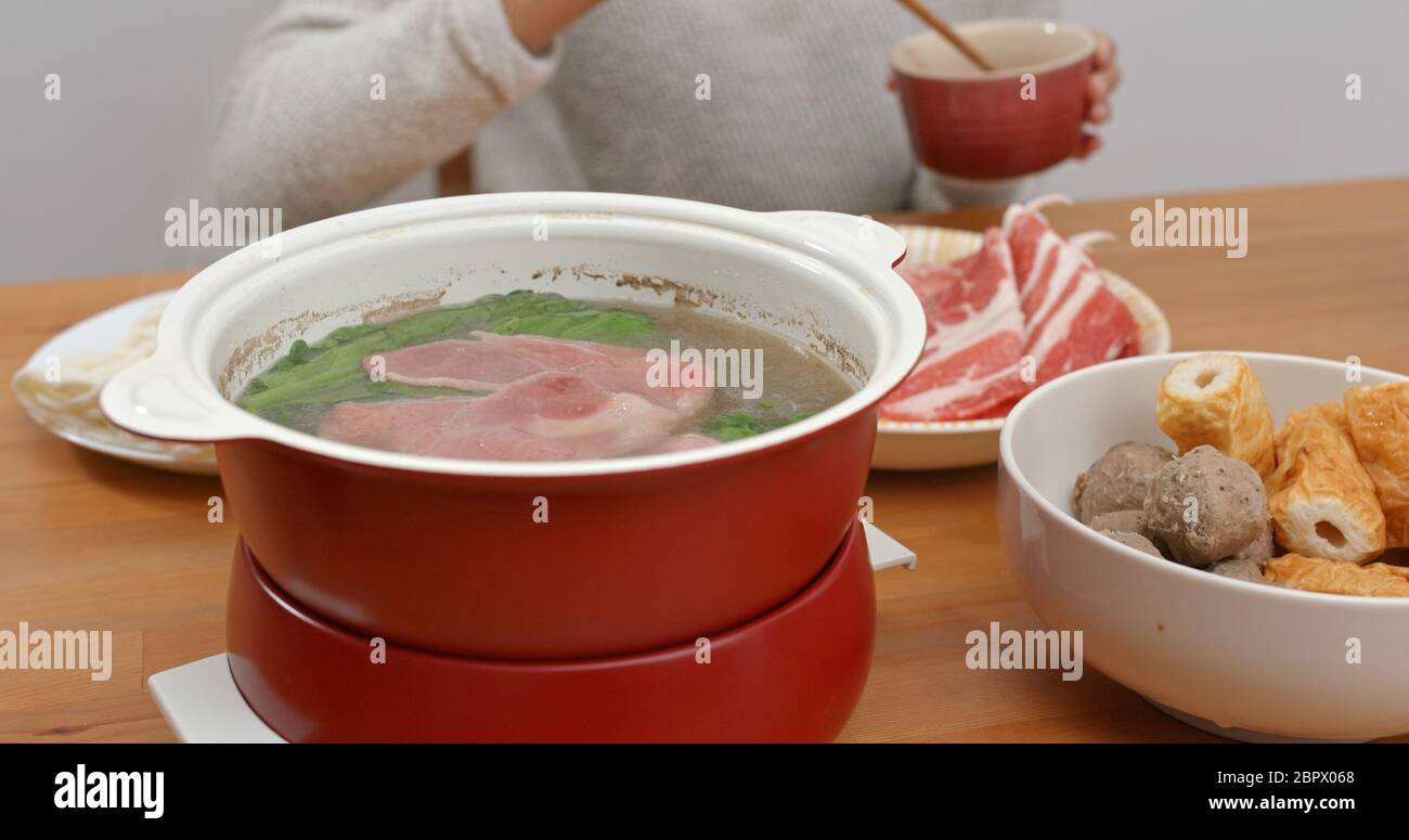 Chinese style hot pot dinner Stock Photo - Alamy