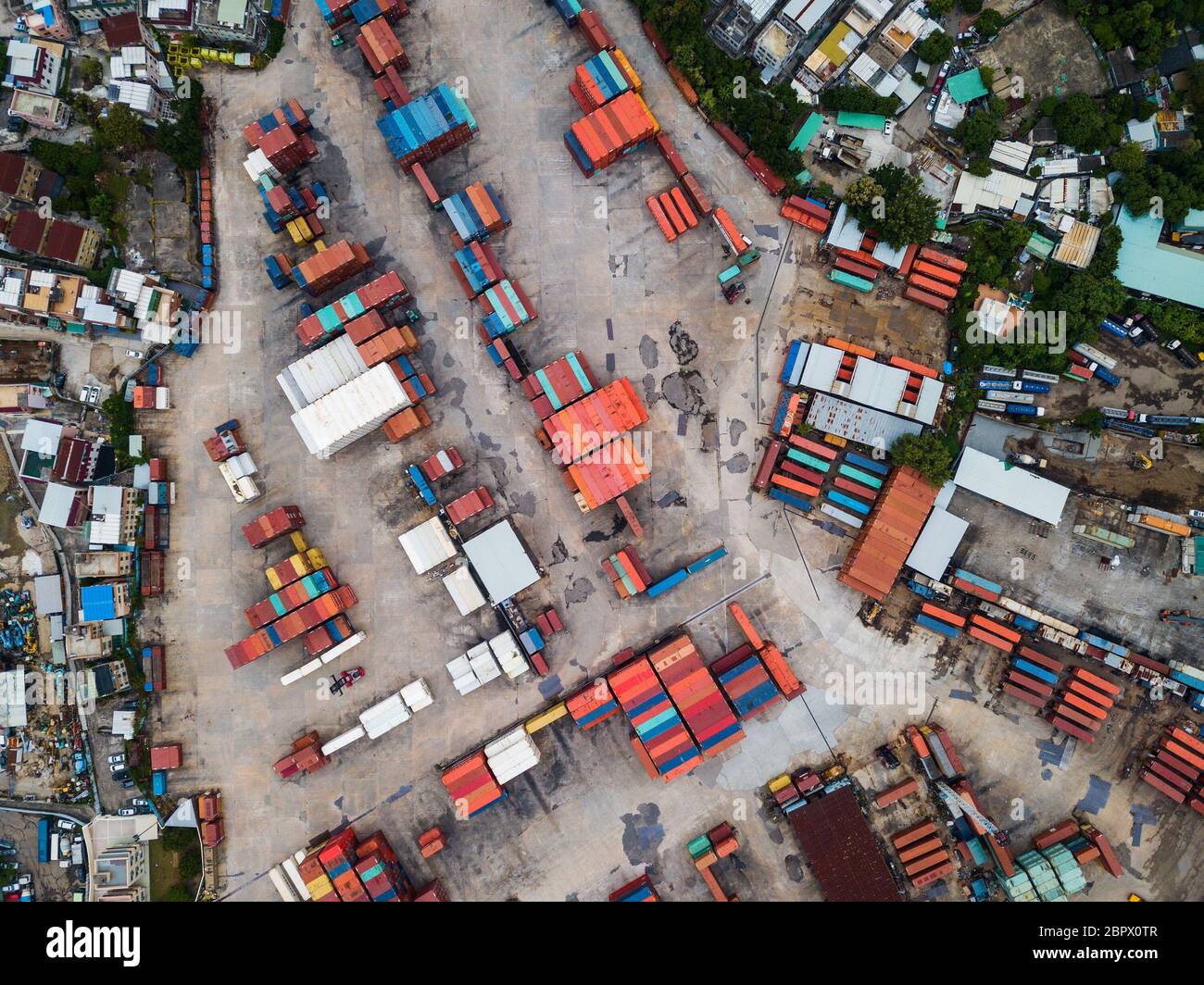 Top view of storage of container Stock Photo - Alamy