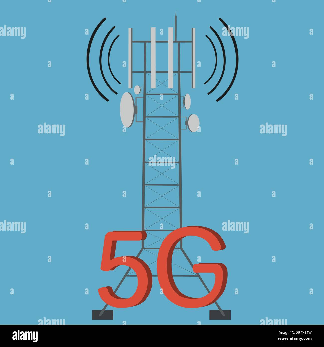 Telecommunication tower of 5G cellular. Wireless communication antenna ...