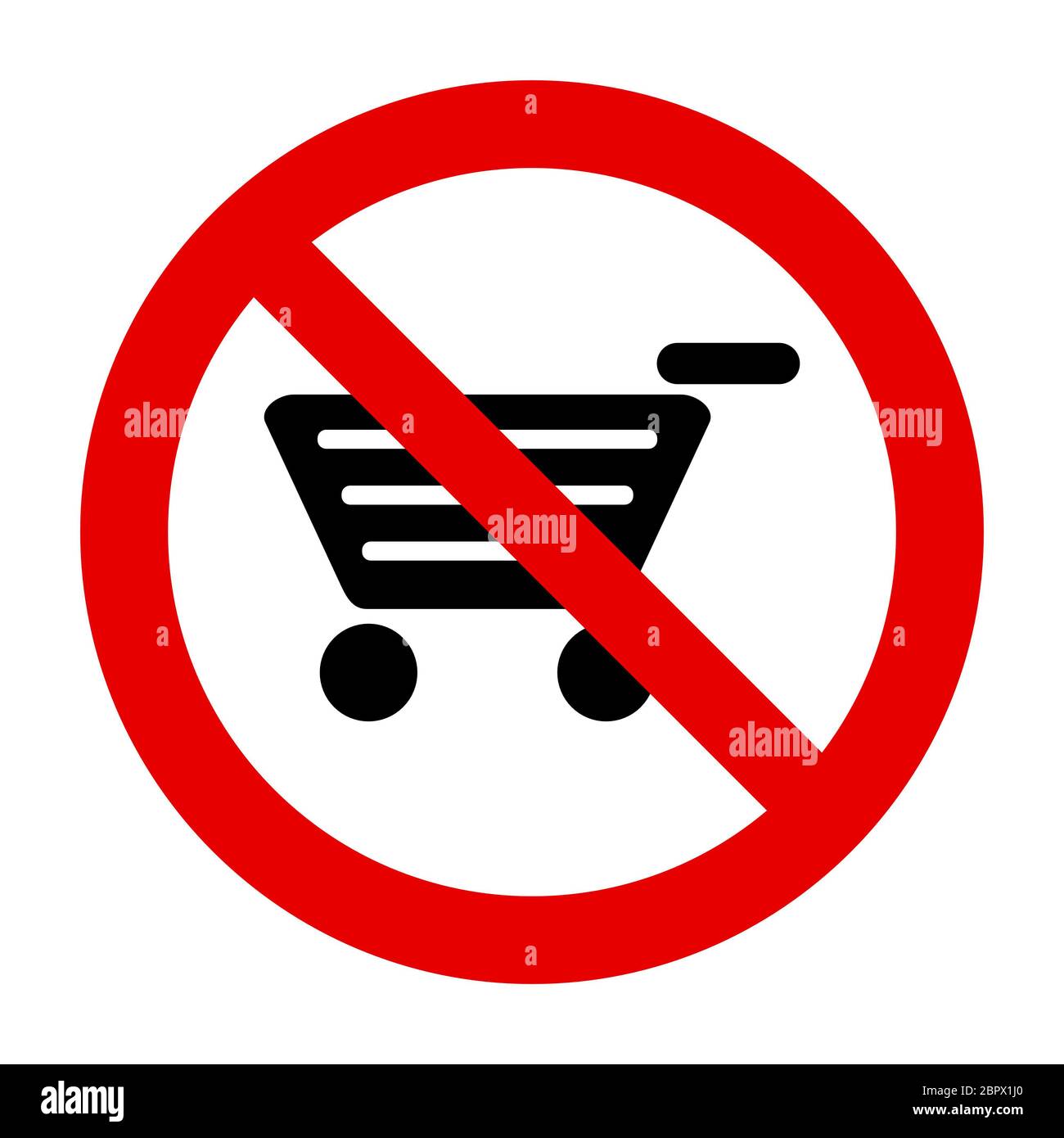Shopping cart and prohibition sign Stock Photo - Alamy