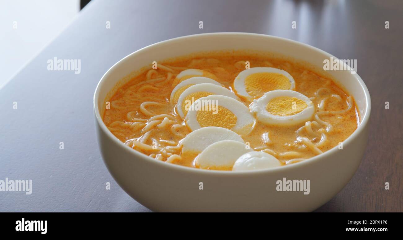 Bowl of Laksa Stock Photo - Alamy