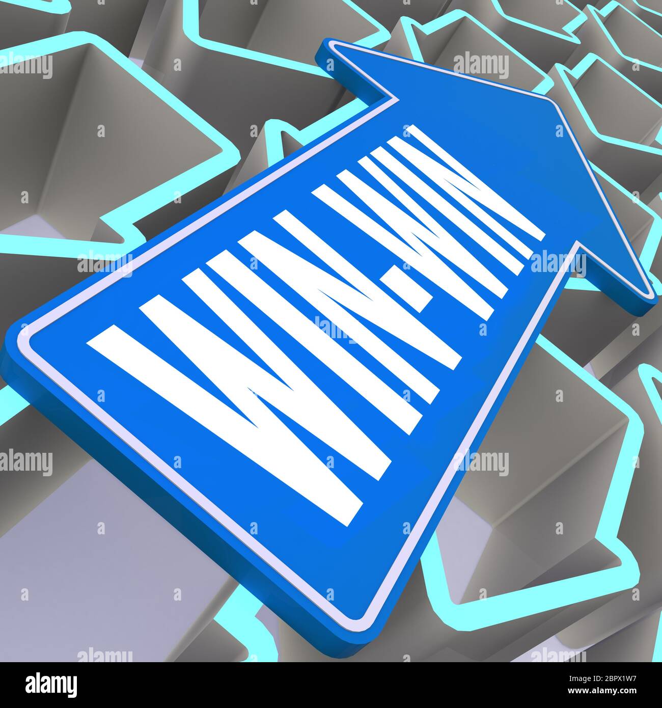 Win word blue arrow hi-res stock photography and images - Alamy