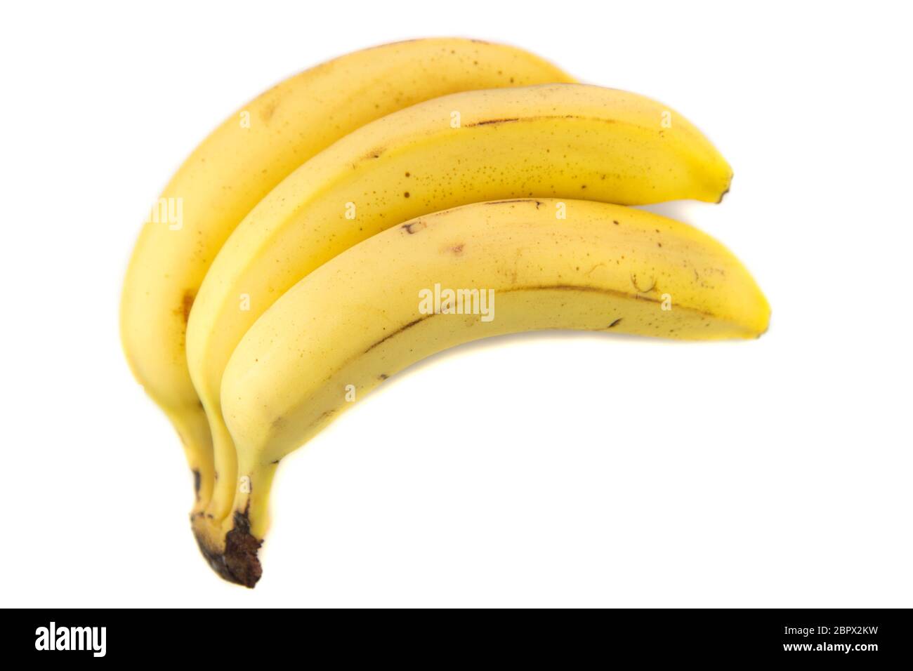 real banana on white background. all small defects can see Stock Photo ...