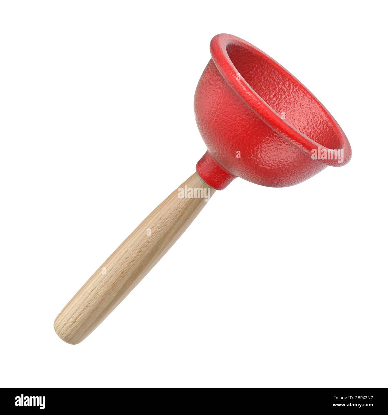 Red kitchen plunger 3D render illustration isolated on white background ...