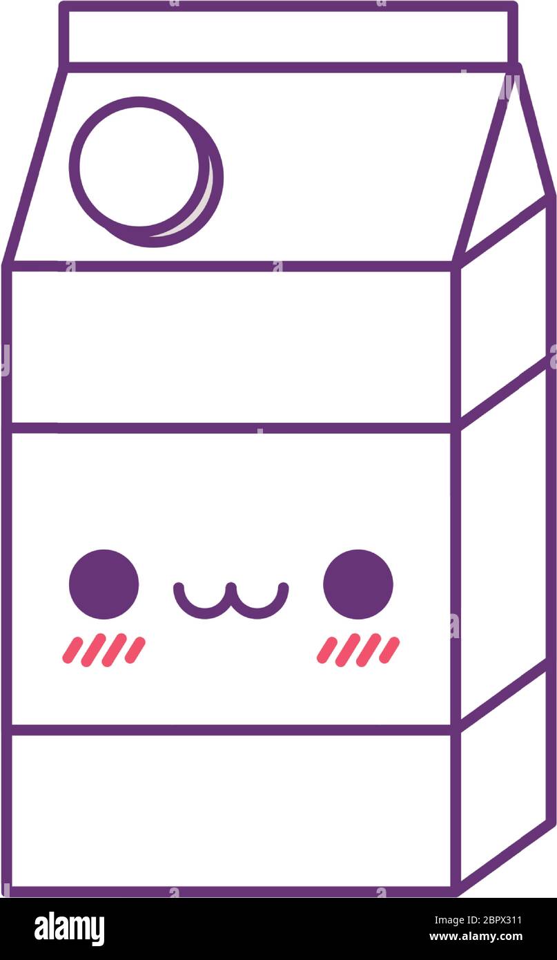 juice box cartoon line style icon design, Kawaii food cute expression ...