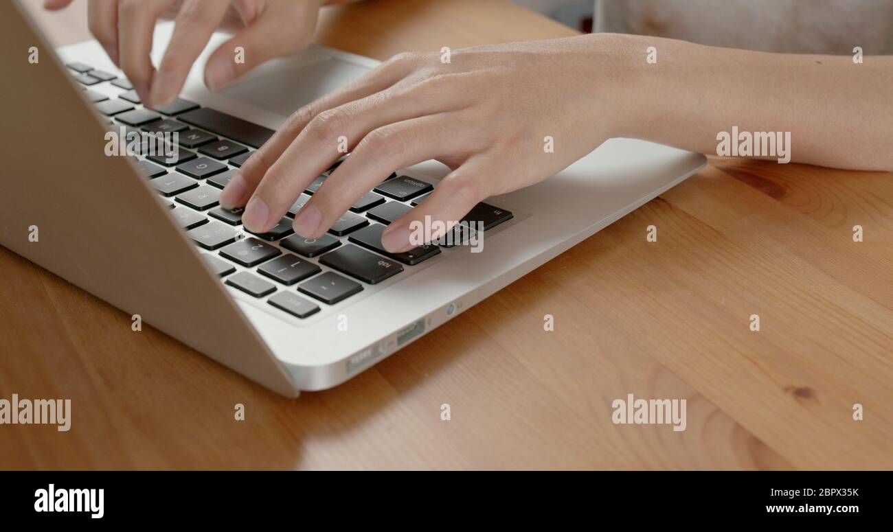 Use of laptop computer Stock Photo - Alamy