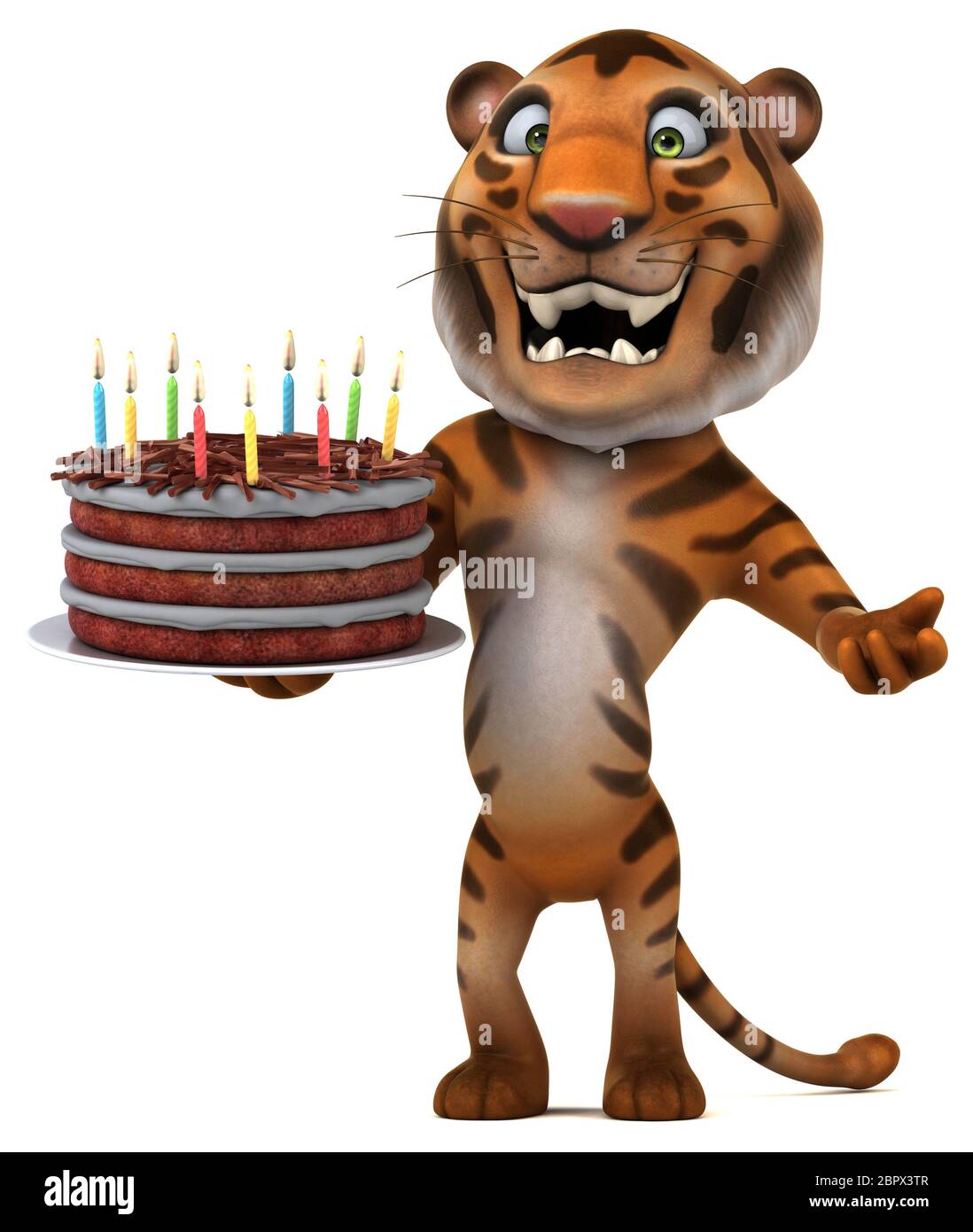 Fun tiger - 3D Illustration Stock Photo - Alamy