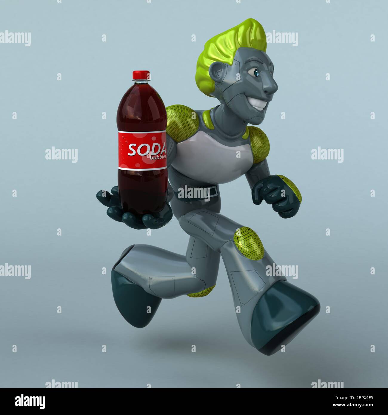 Green Robot - 3D Illustration Stock Photo - Alamy