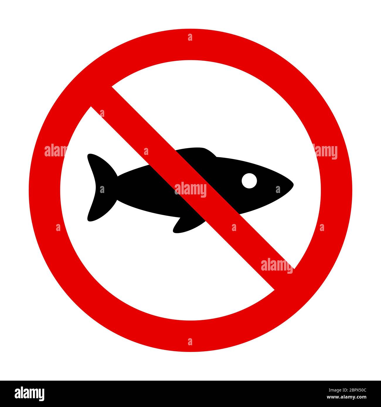 Fish and prohibition sign Stock Photo - Alamy