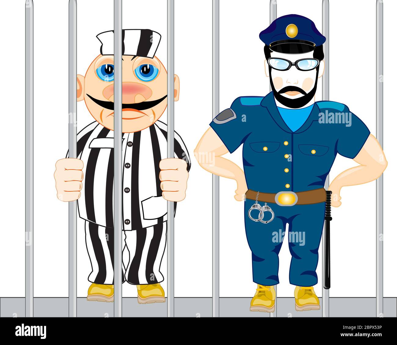 Vector illustration of the cartoon concluded for lattice and police ...