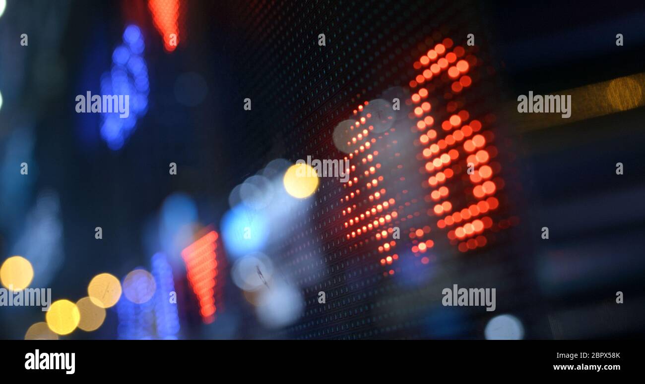 Display stock market numbers in a street Stock Photo - Alamy