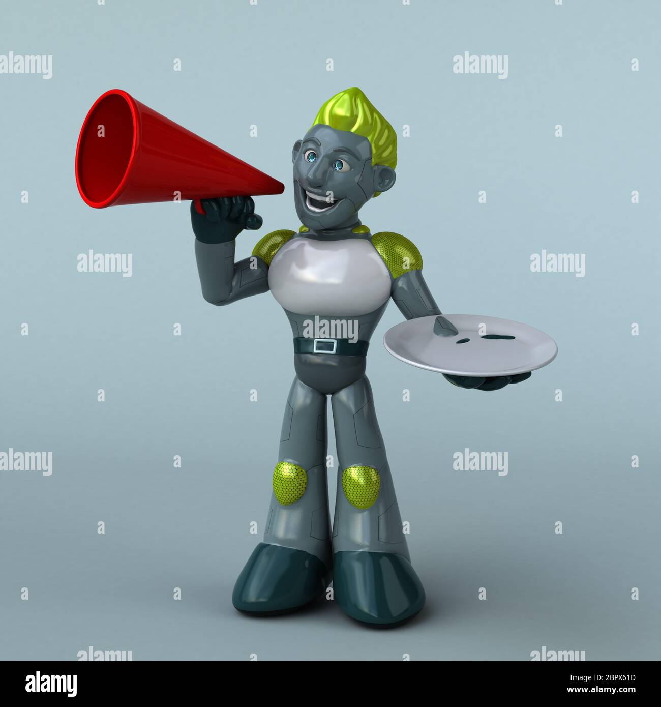 Green Robot - 3D Illustration Stock Photo - Alamy
