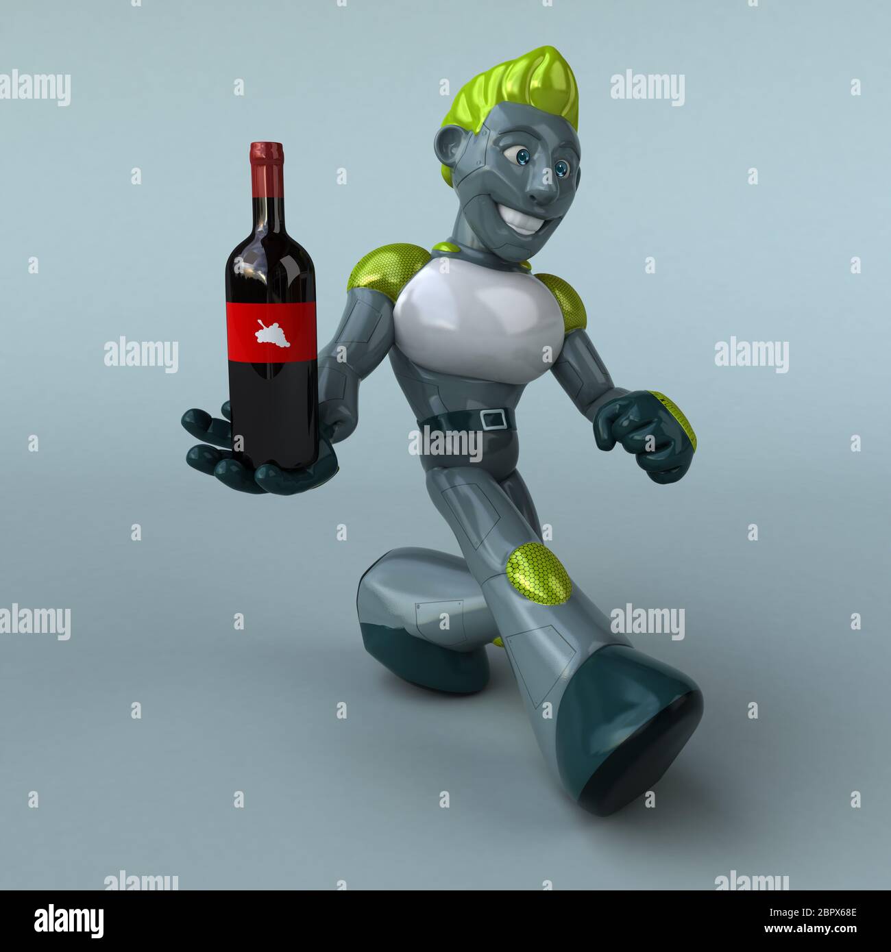 Green Robot - 3D Illustration Stock Photo - Alamy