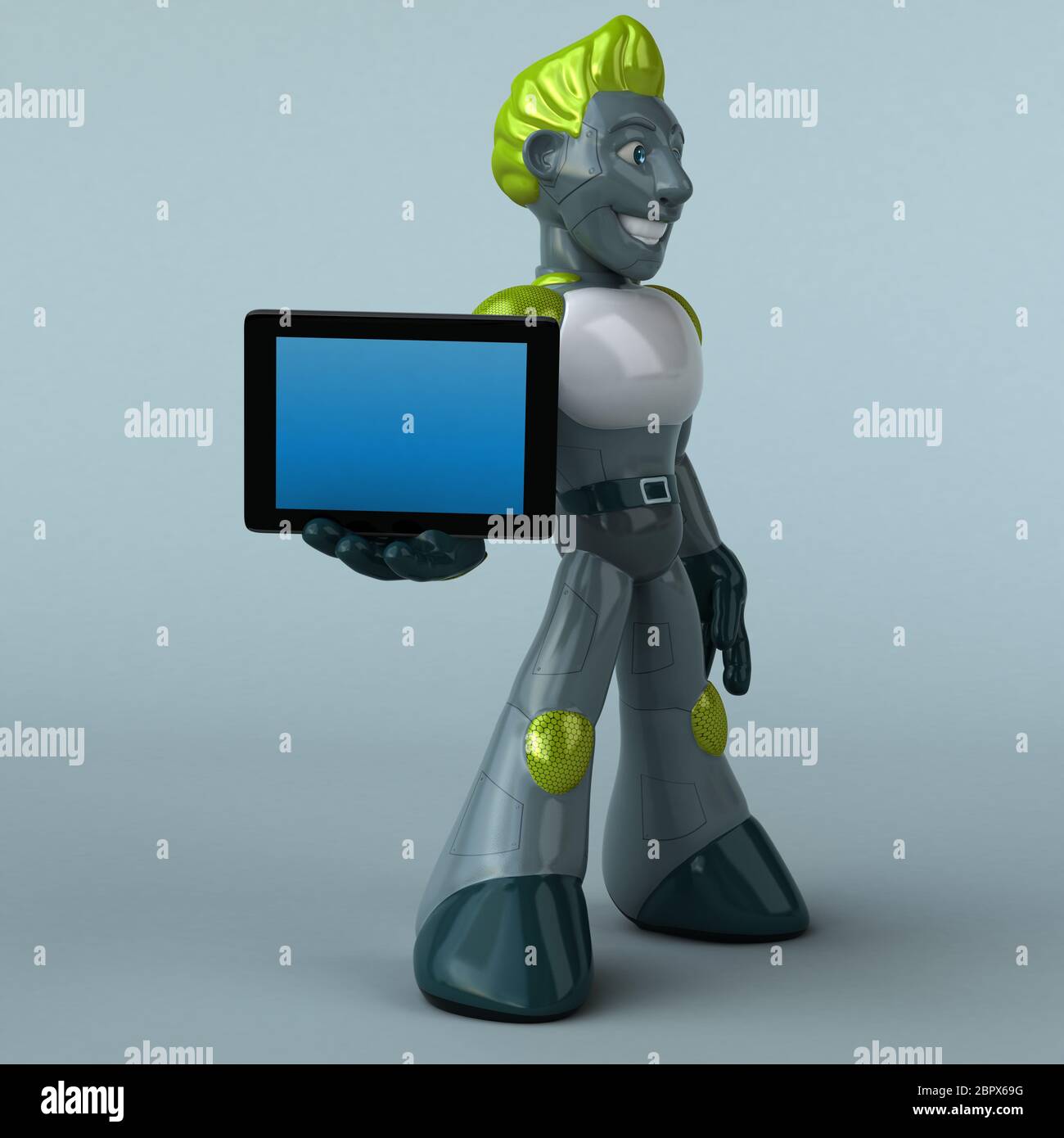 Green Robot - 3D Illustration Stock Photo - Alamy