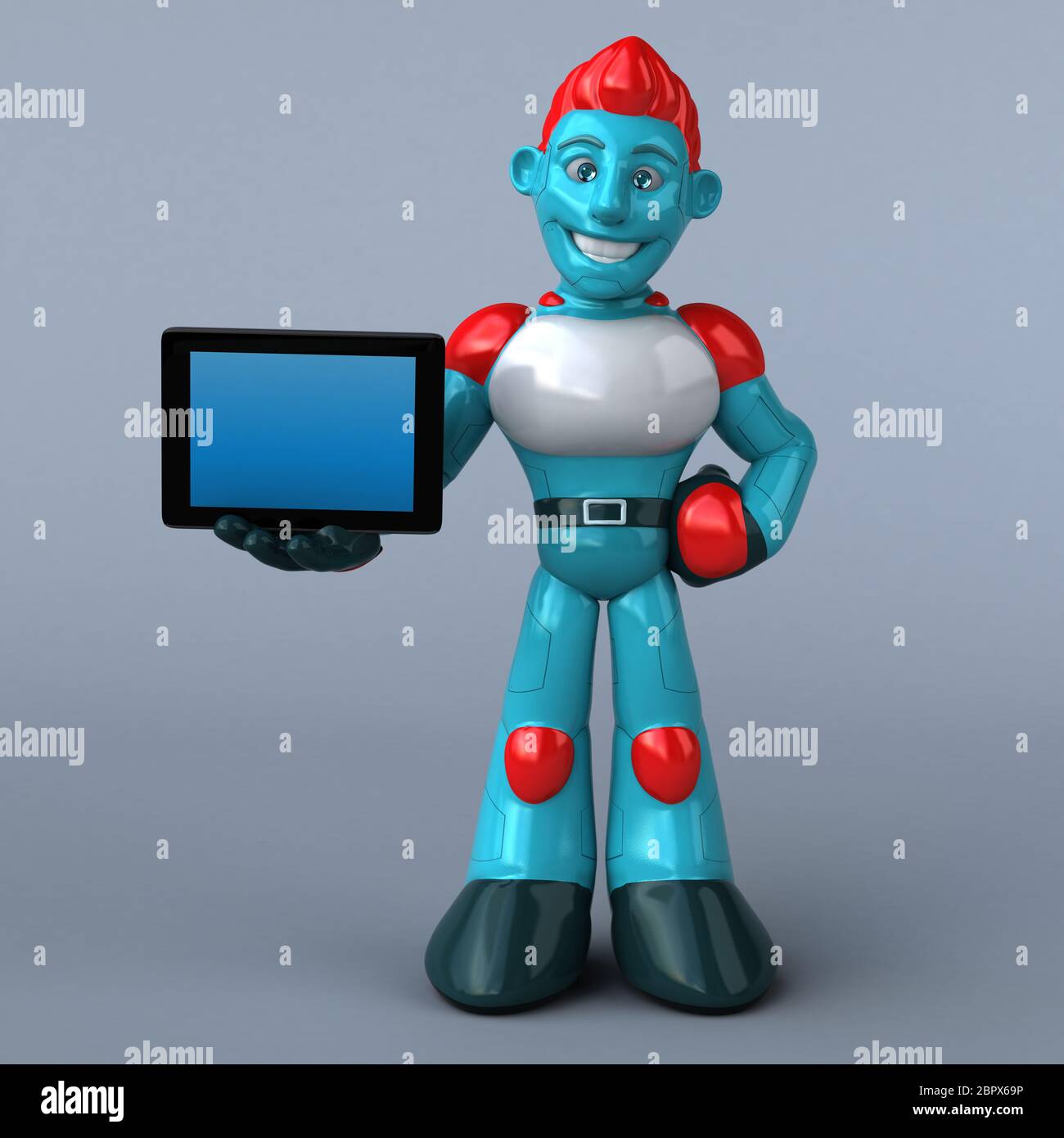 Red Robot - 3D Illustration Stock Photo - Alamy