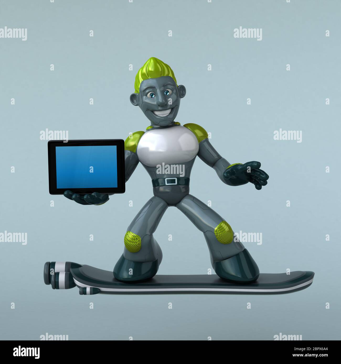 Green Robot - 3D Illustration Stock Photo - Alamy