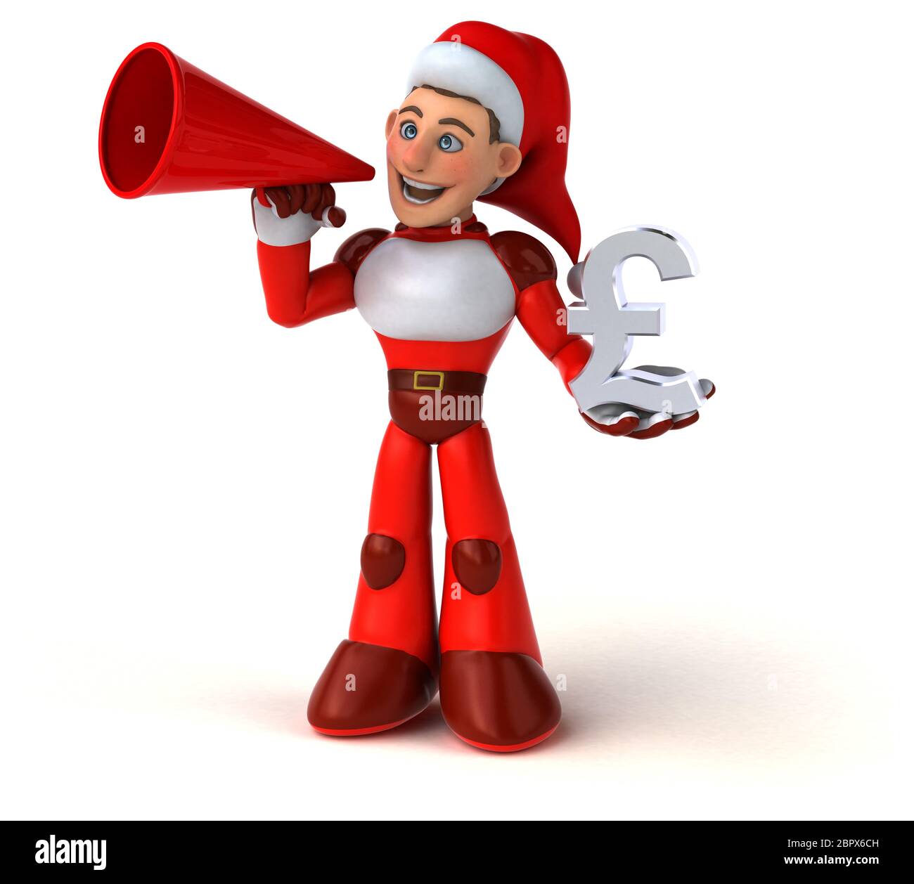 Fun Super Santa Claus - 3D Illustration Stock Photo - Alamy