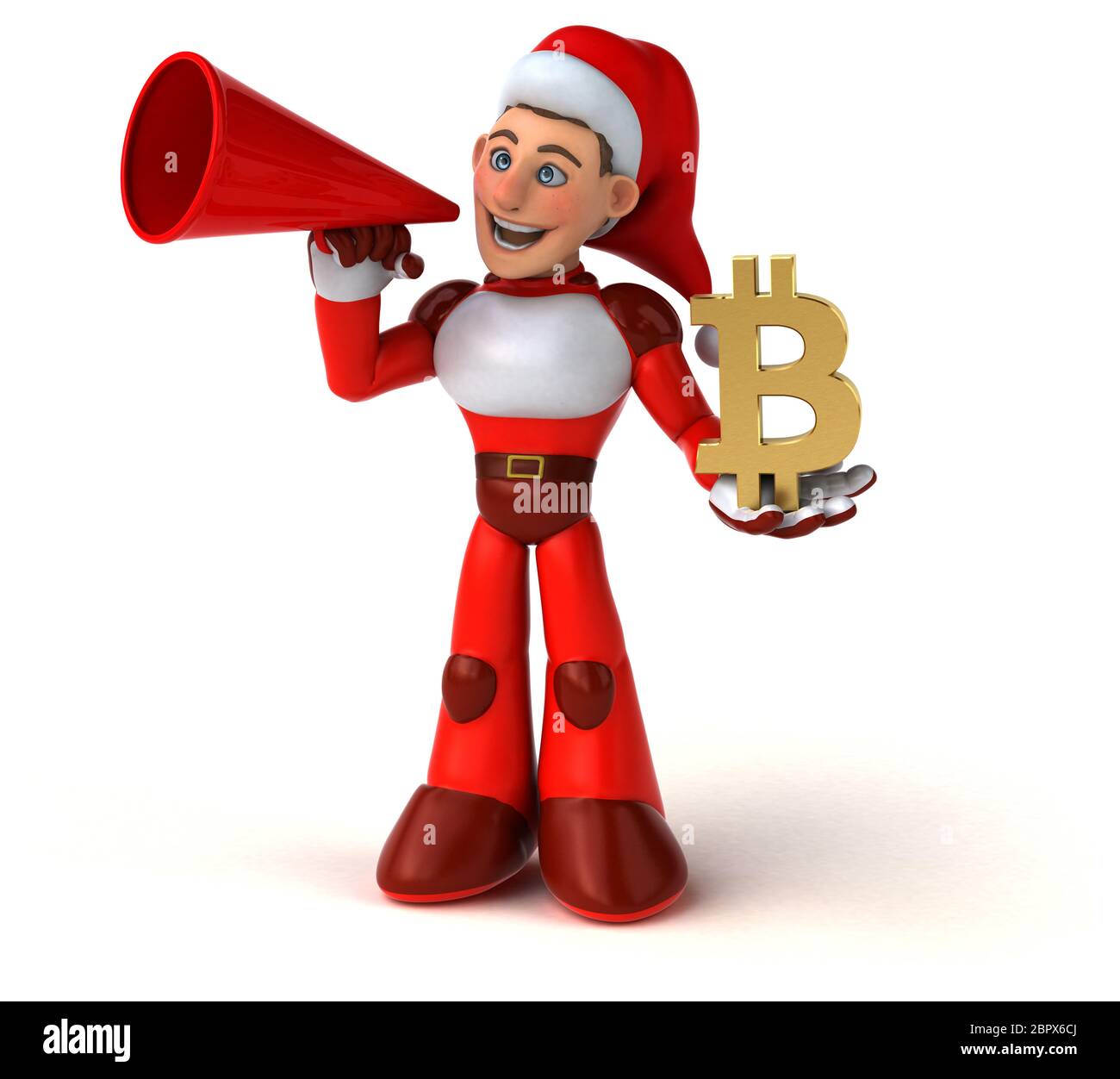 Fun Super Santa Claus - 3D Illustration Stock Photo - Alamy