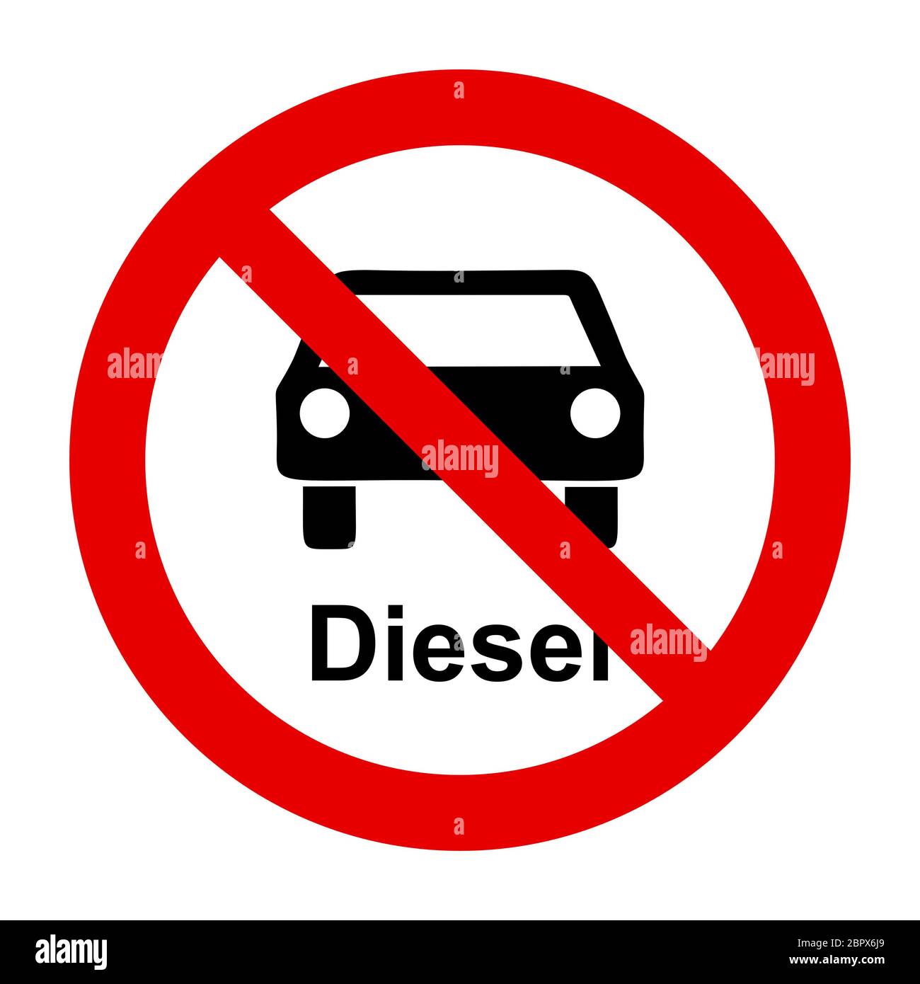 Diesel car and prohibition sign Stock Photo - Alamy